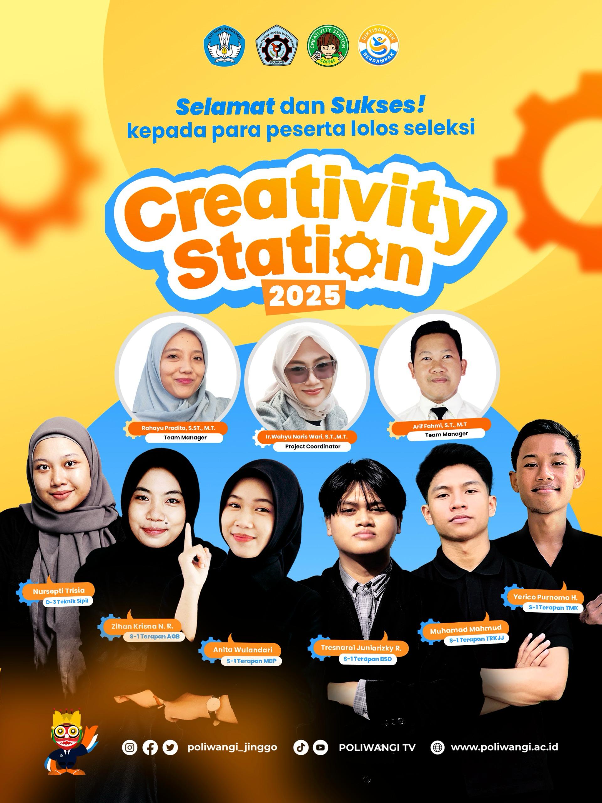 Mahasiswa Poliwangi Lolos Seleksi Creativity Station 2025 – Politeknik Negeri Banyuwangi